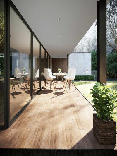 Cottage White- Wood Design Porcelain Slab| Architectural Design | Sansam