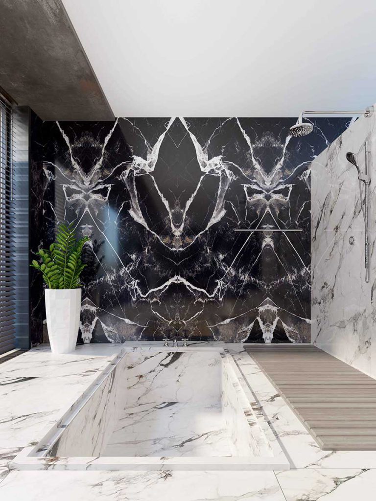 Calacatta Black Bookmatch- Marble Look Porcelain Slab|Sansam
