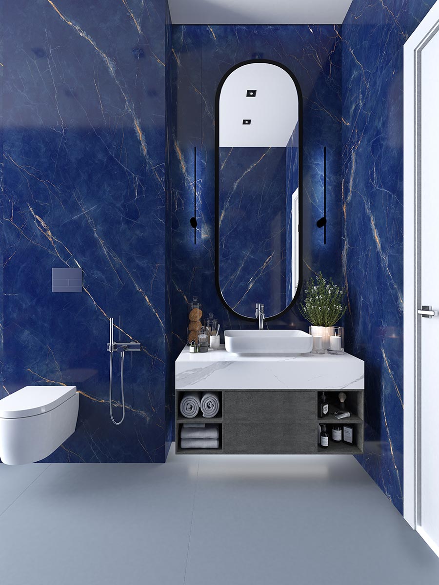 Lava Blue- Marble Look Porcelain Slab| Architectural Design | Sansam