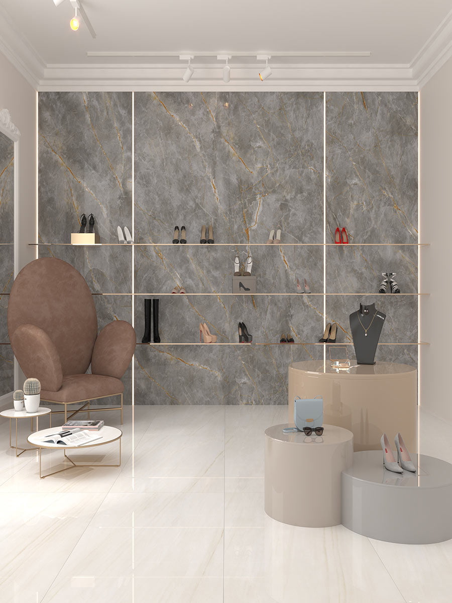 Lava Gray- Marble Look Porcelain Slab| Architectural Design | Sansam